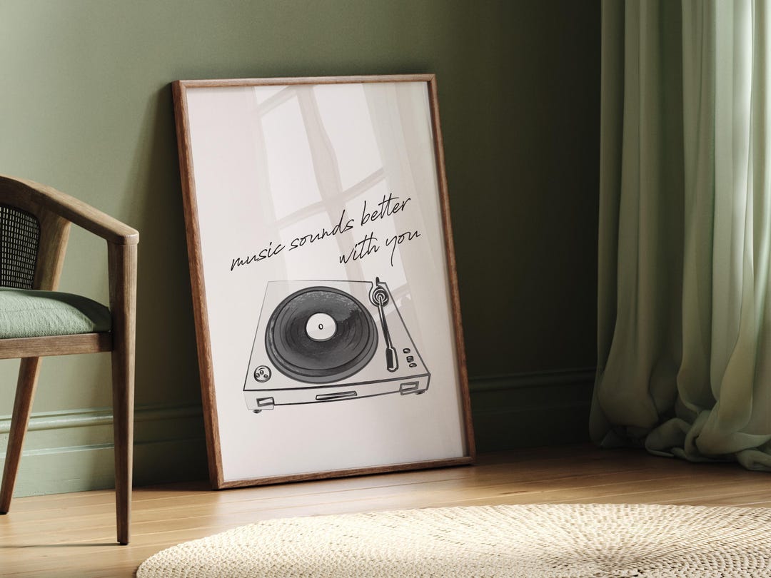 Funky Vinyl Poster | Printable Download Record Player Wall Art ...