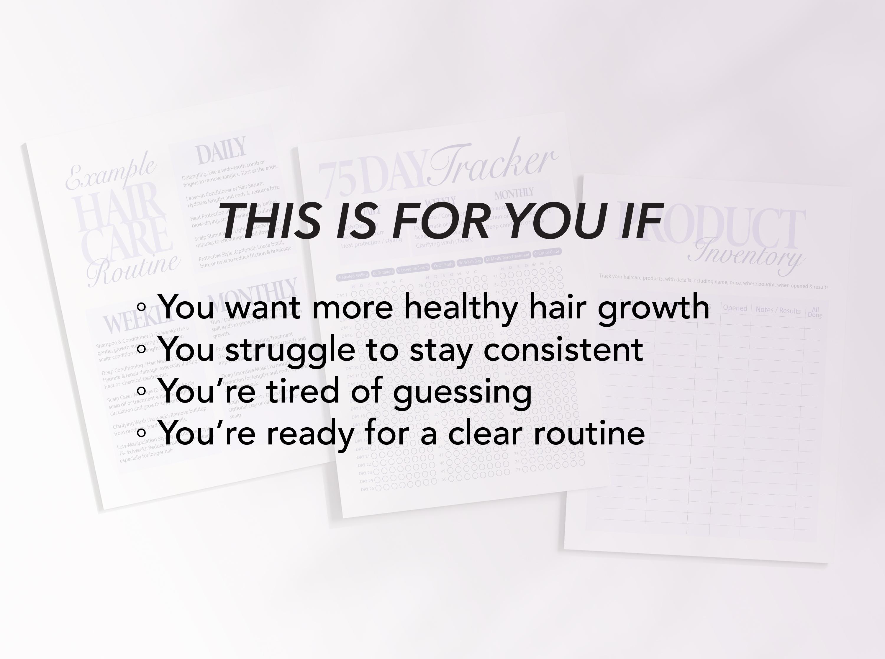 Haircare Planner & Tracker | Printable Healthy Growth Journal ...