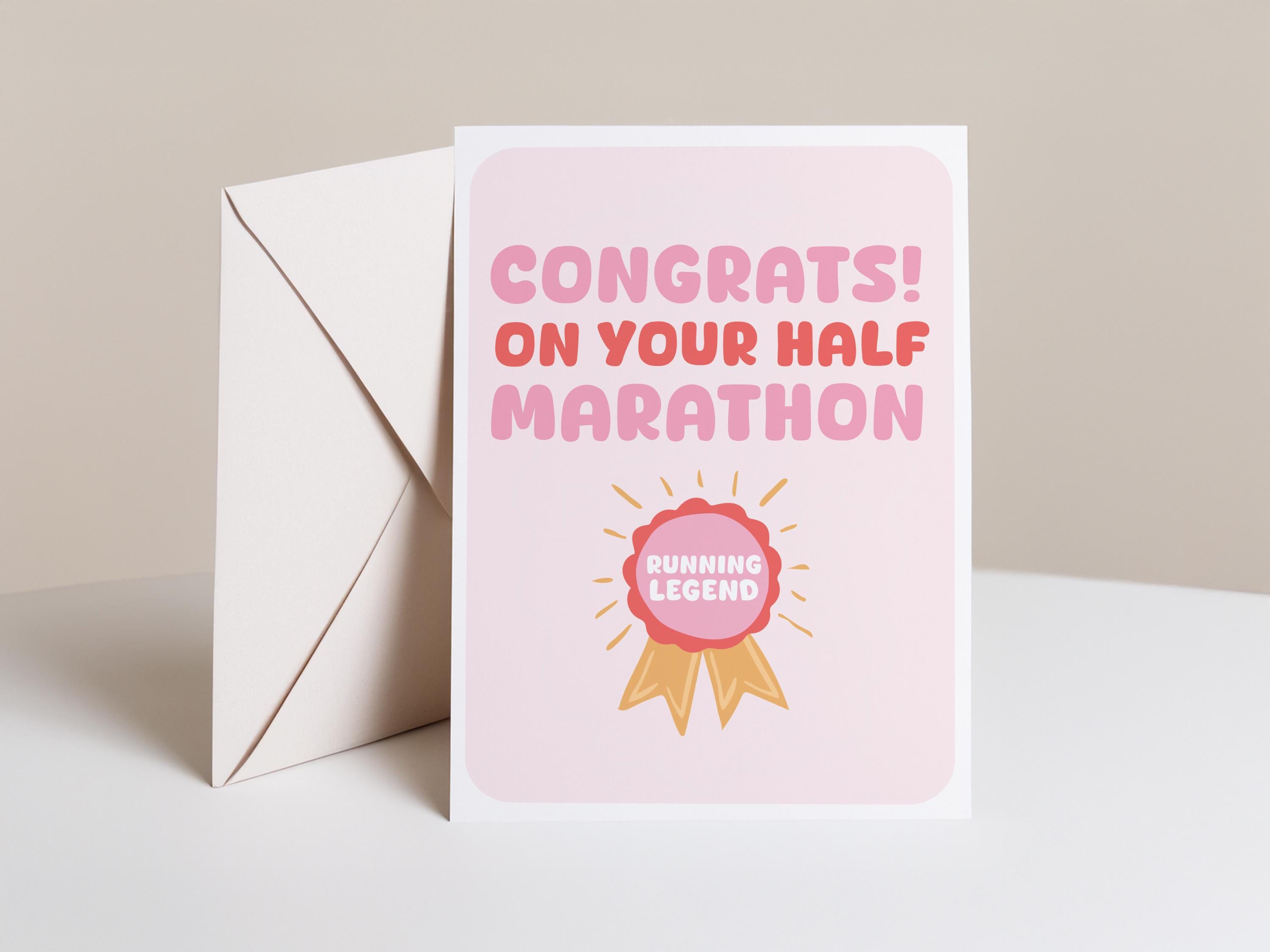 Congrats Half Marathon Card | Printable Congratulations for Runner Girl ...
