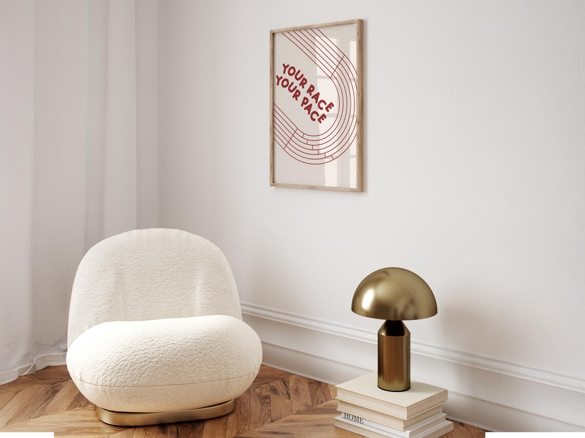 Running Wall Art | Printable Run Poster | Cherry Red Marathon Runner ...