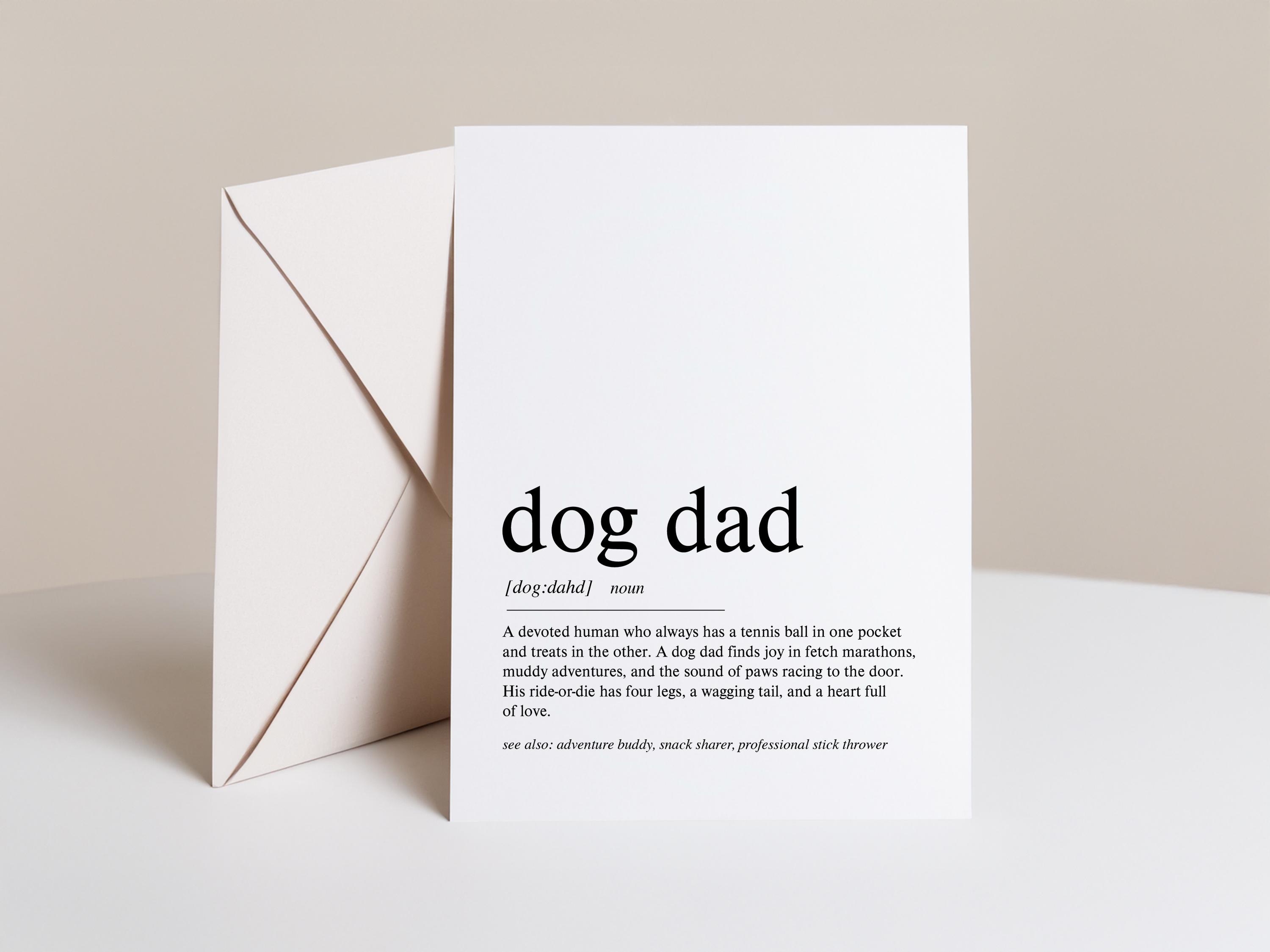 Dog Dad Definition Card | Printable Birthday Card for New Puppy Parent ...