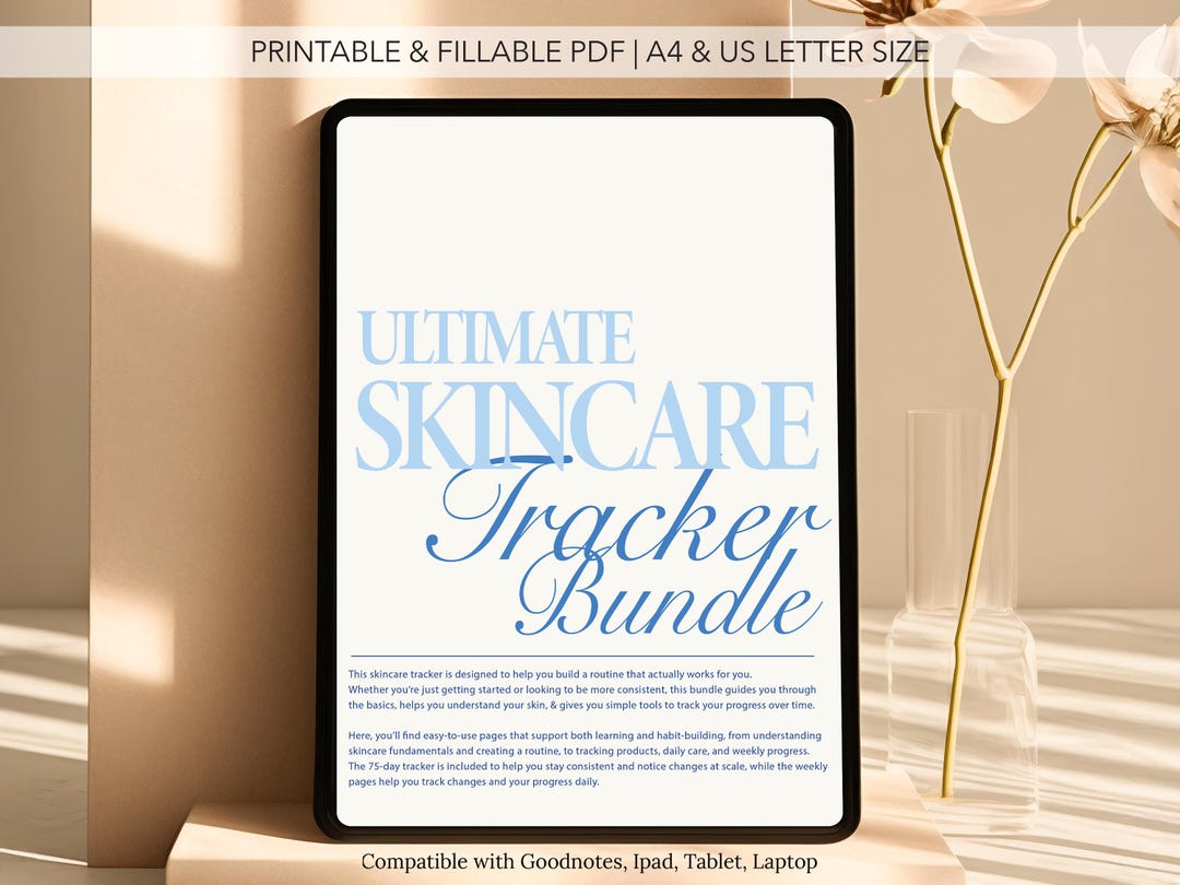 Skincare Tracker Bundle | Printable Skin Care Routine Journal ...