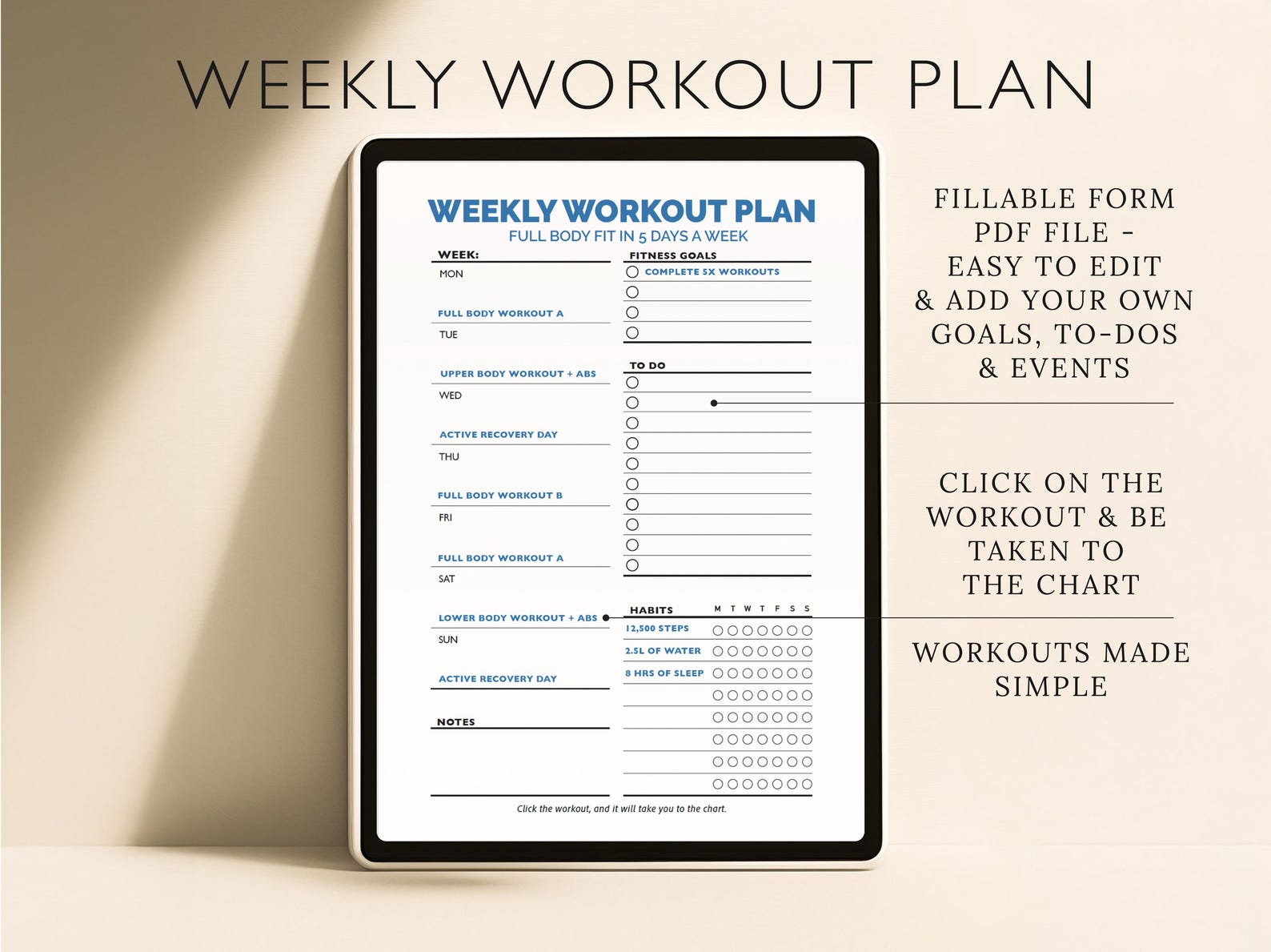Workout Chart Bundle | Printable Gym Diagrams | Interactive Dumbbell ...