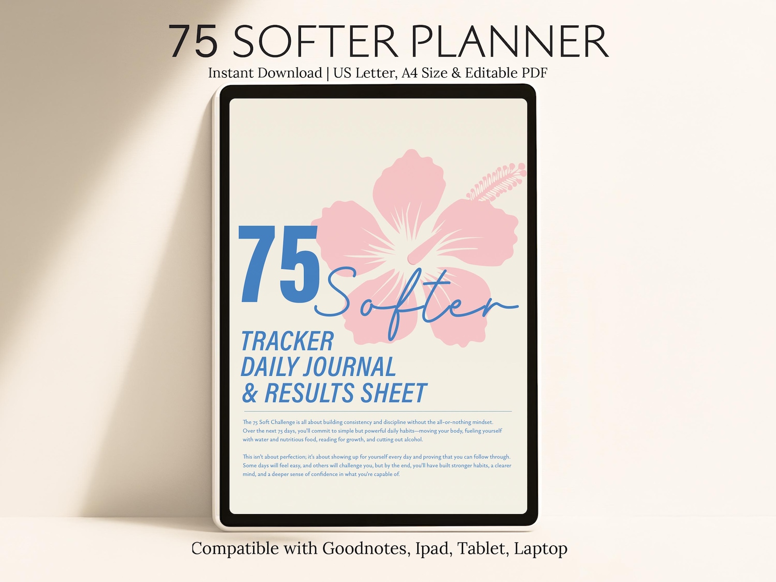 75 Soft Challenge Digital Planner | Tiktok 75 Softer Diary | Printable ...