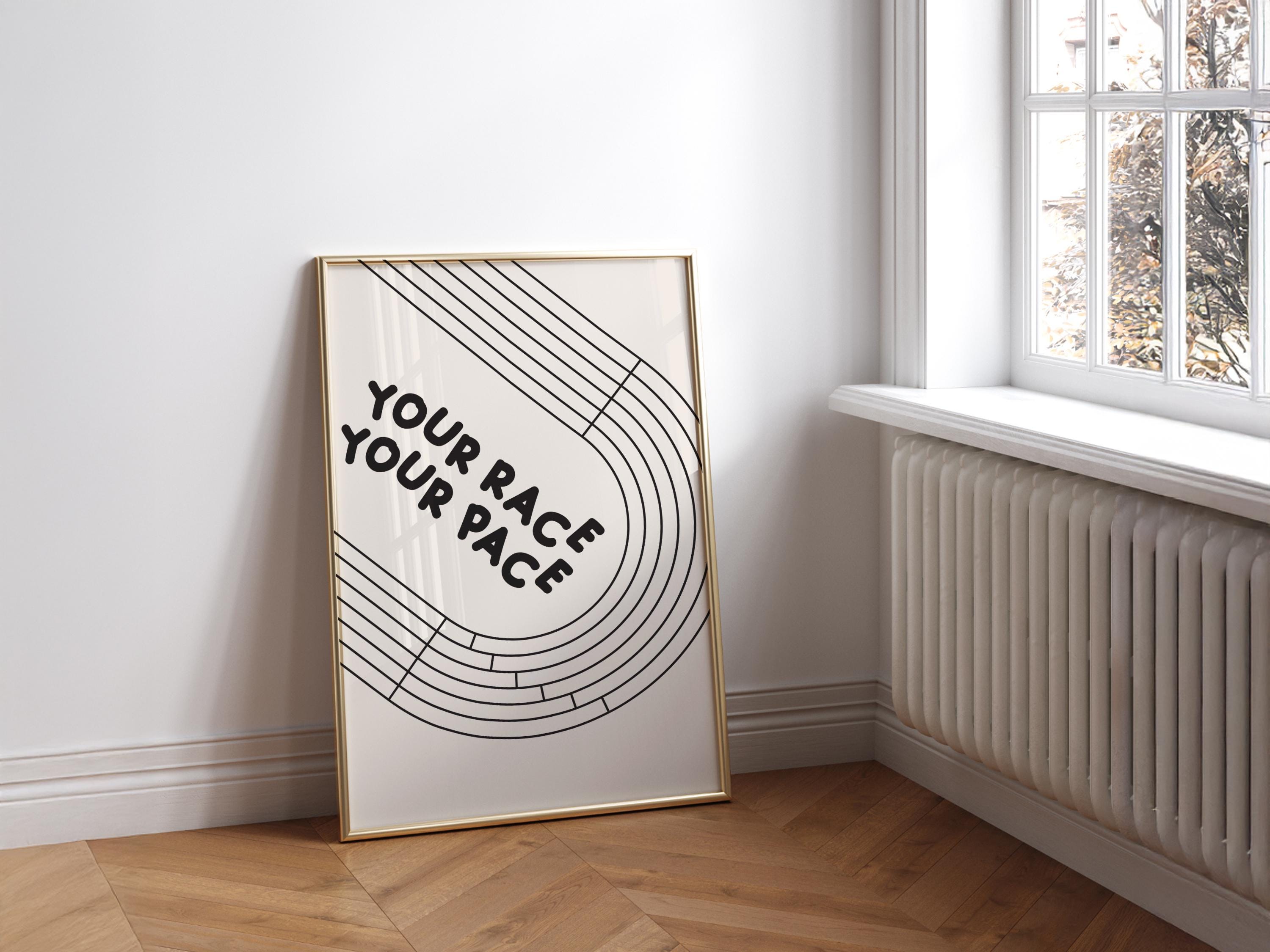Running Wall Art | Printable Run Poster | Black & White Marathon Runner ...