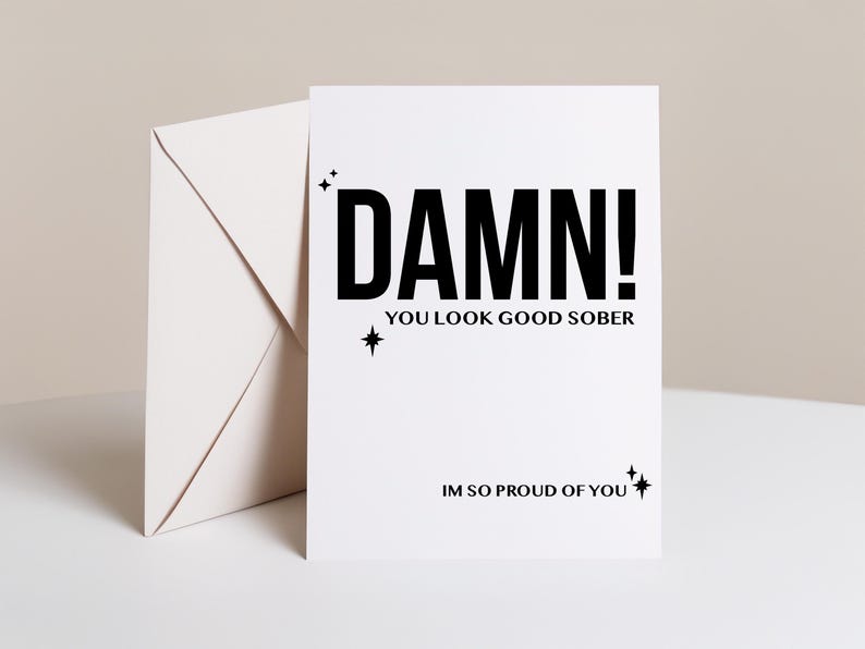 Funny Soberversary Card | Printable Cheeky Sober Card for Women ...