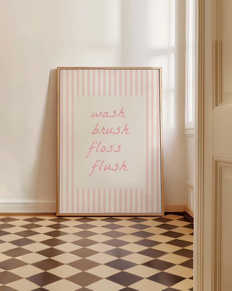 Pink Bathroom Wall Art Set of 6 | Printable Funny Toilet Print Bundle ...