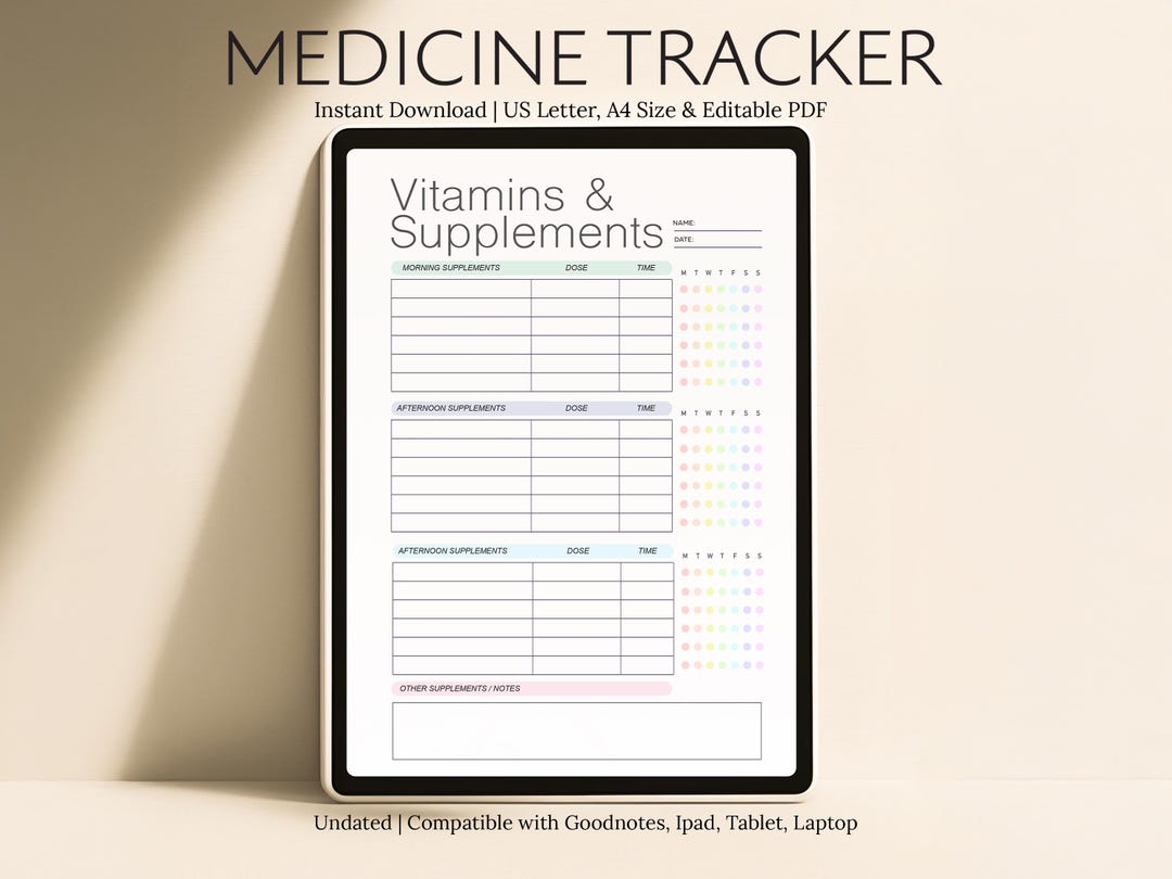 Daily Medication to Do List | Printable Editable Medicine Log Book ...