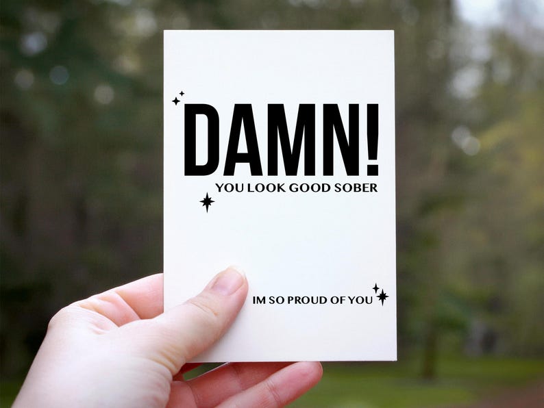 Funny Soberversary Card | Printable Cheeky Sober Card for Women ...