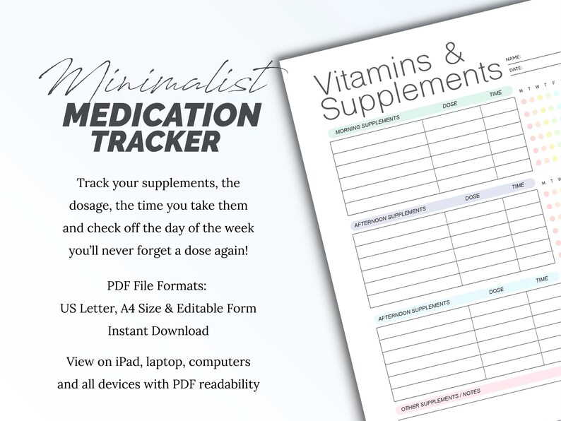 Daily Medication to Do List | Printable Editable Medicine Log Book ...