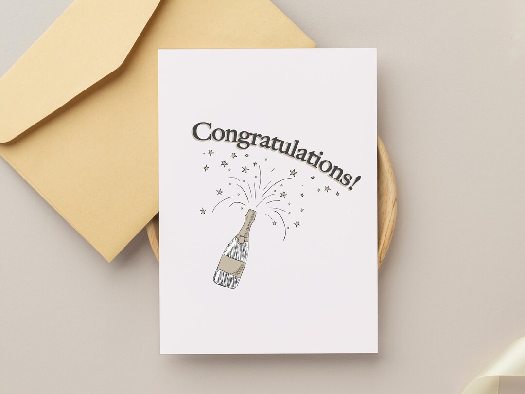 Congratulations Printable Greeting Card for Graduation, New Job ...