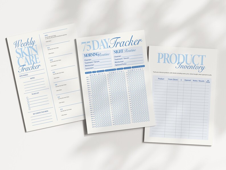 Skincare Tracker Bundle | Printable Skin Care Routine Journal ...