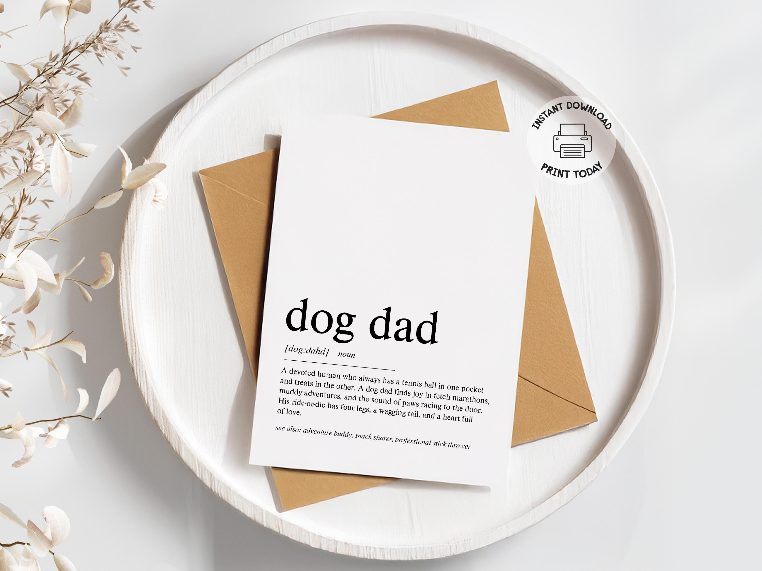 Dog Dad Definition Card | Printable Birthday Card for New Puppy Parent ...