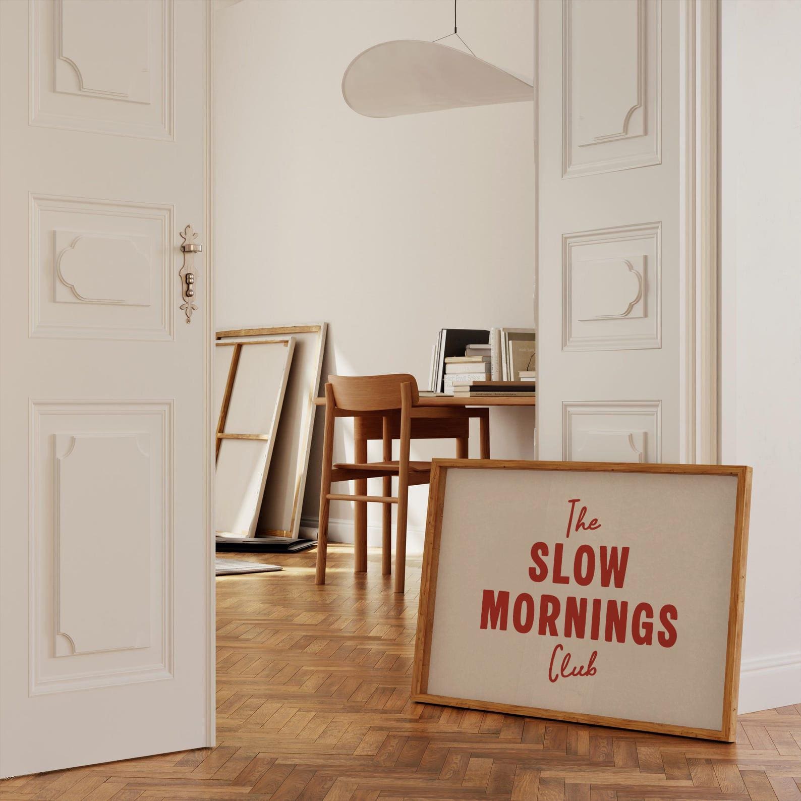 Slow Mornings Club Print | Printable Horizontal Wall Art | Over the Bed ...