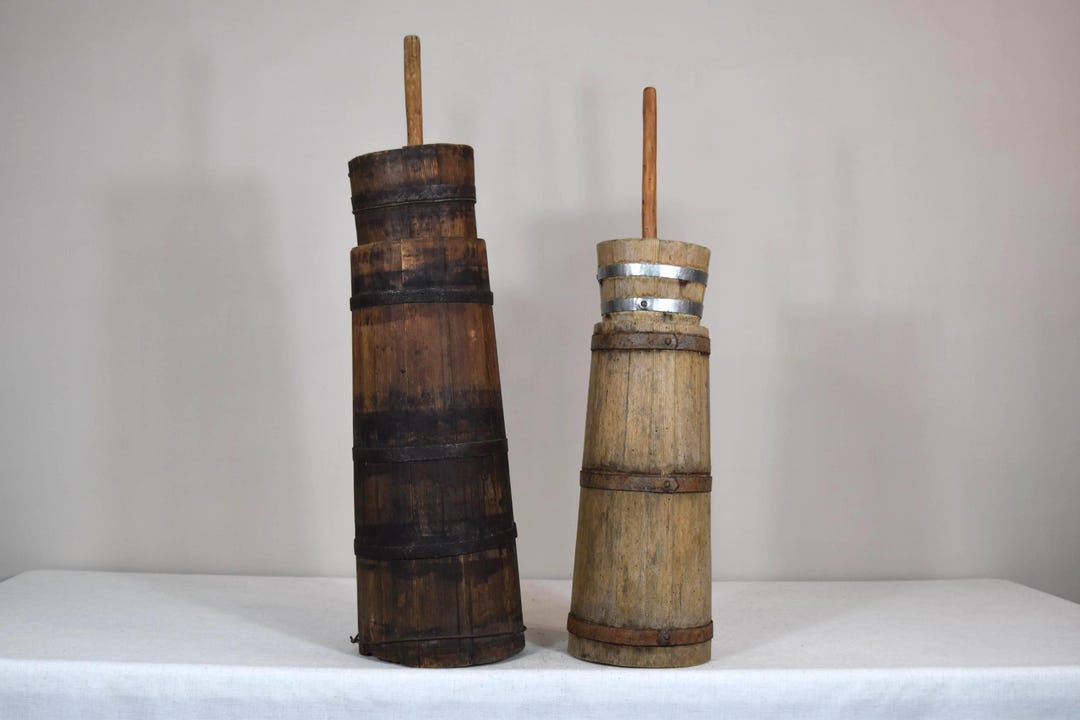 Antique Butter Churn / Rustic Handmade Kitchen Mixer / Primitive ...