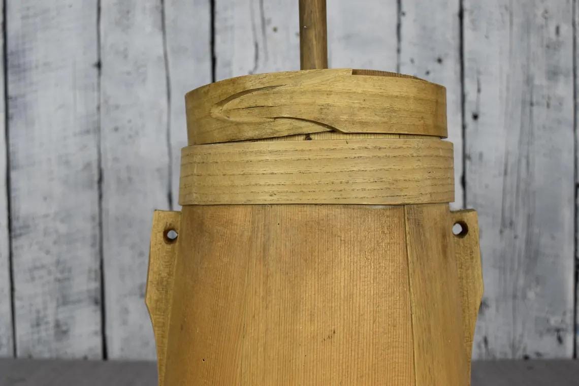 Antique Butter Churn / Vintage Butter Crock / Primitive Rustic Butter ...