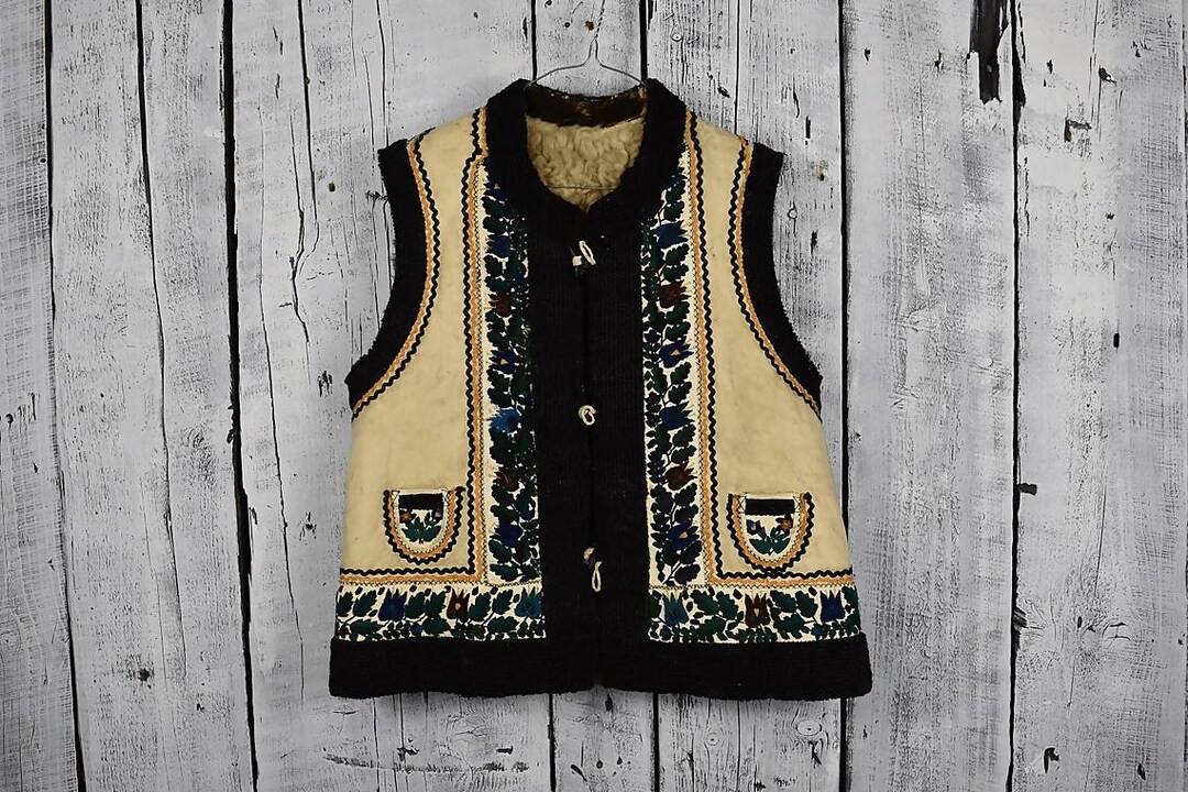 Vintage Sheepskin Fur Vest / Boho Shearling Vest / Rustic Winter ...