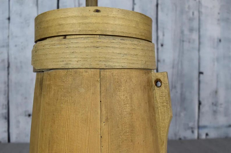 Antique Butter Churn / Vintage Butter Crock / Primitive Rustic Butter ...