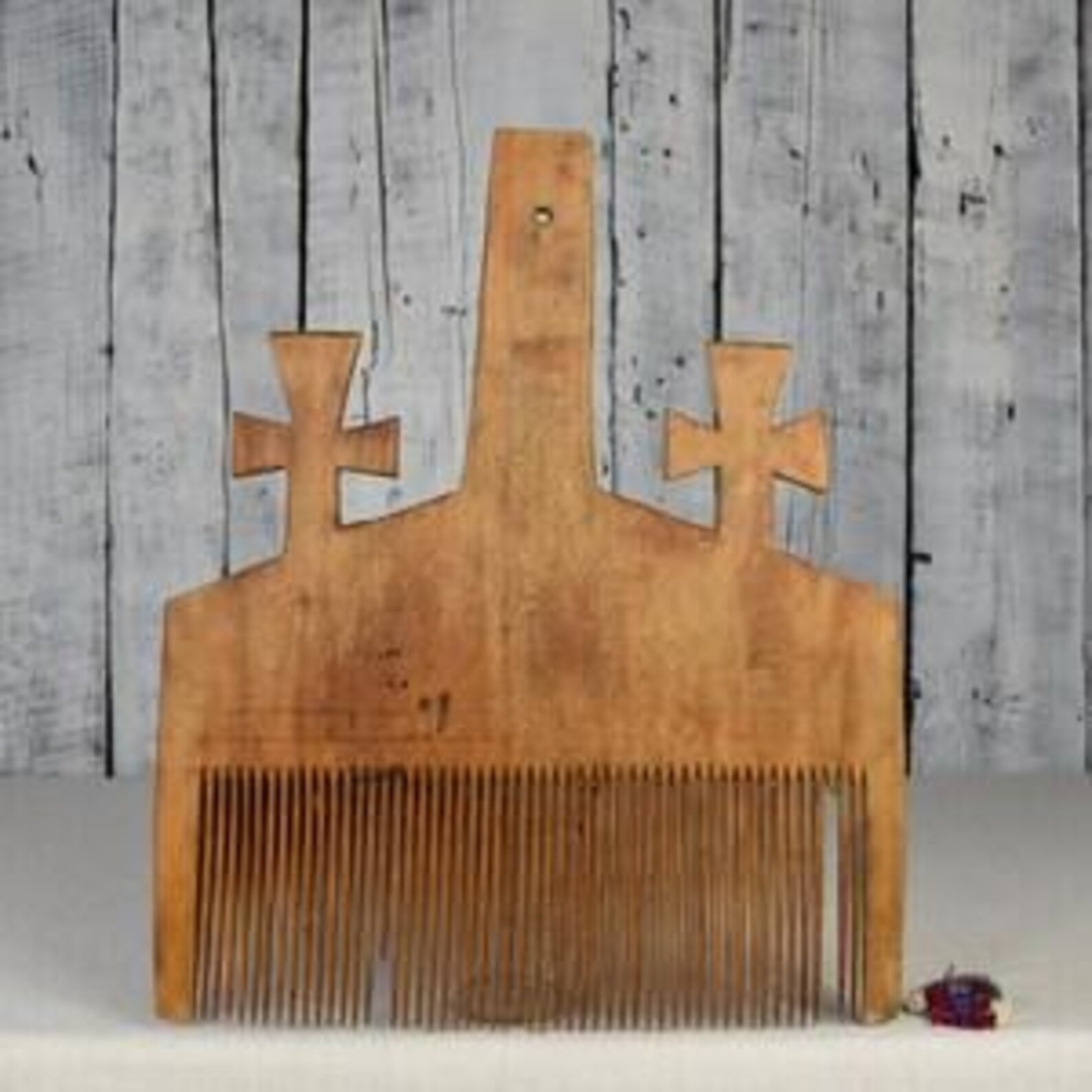 Antique Wooden Wool Comb / Rustic Hand Carder / Vintage Fiber ...