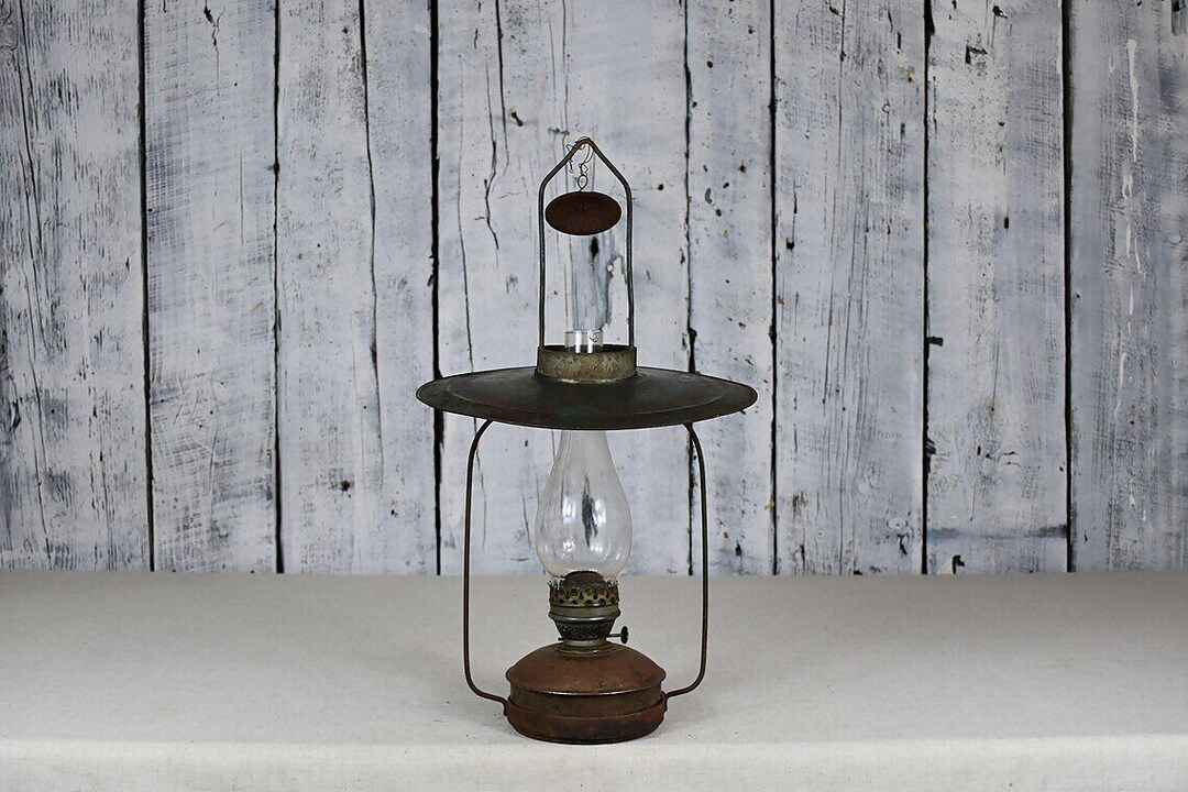 Antique Oil Lamp / Rustic Kerosene Lantern / Vintage Hanging Light ...