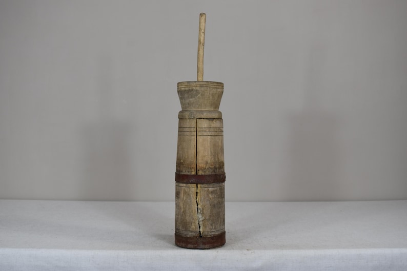 Antique Butter Churn / Primitive Wooden Farm Tool / Rustic Farmhouse ...