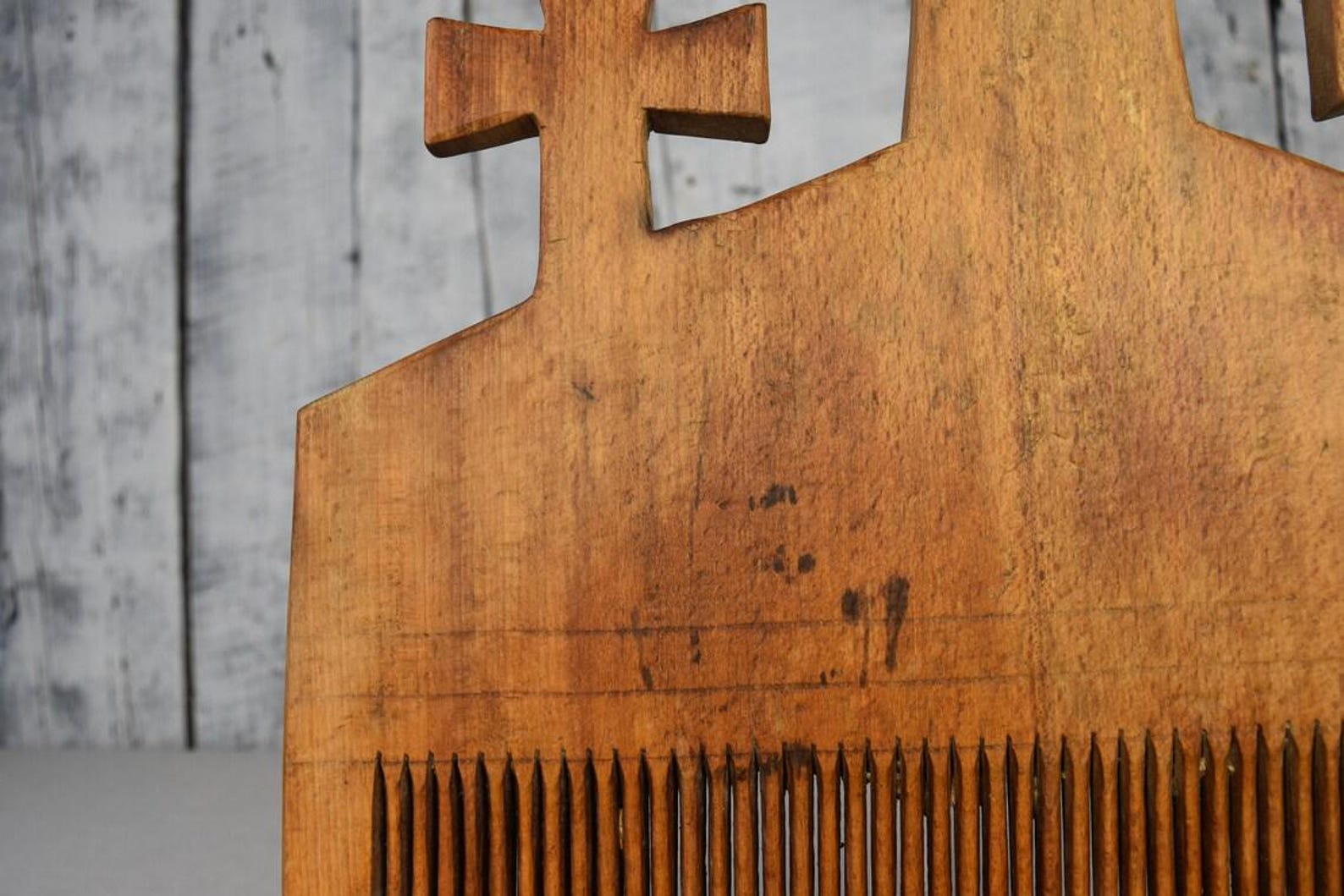 Antique Wooden Wool Comb / Rustic Hand Carder / Vintage Fiber ...