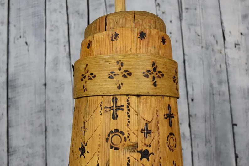 Antique Wooden Butter Churn / Vintage Farmhouse Kitchen Decor / Rustic ...
