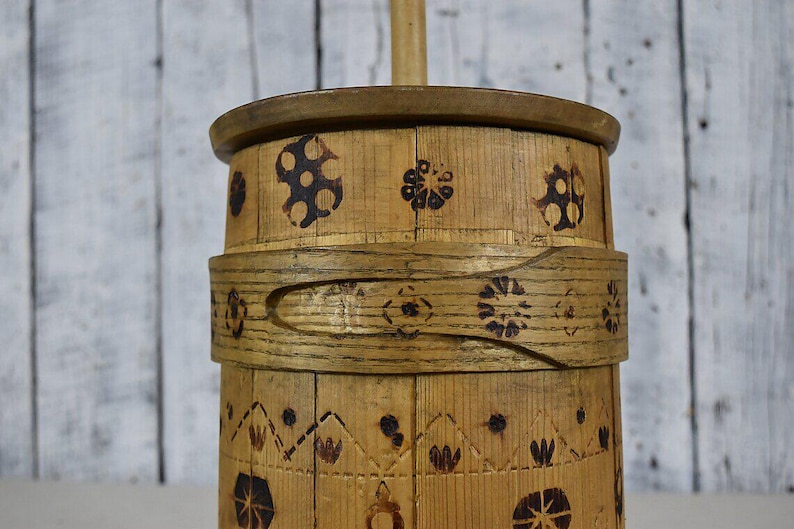 Antique Wooden Butter Churn / Vintage Farmhouse Kitchen Decor / Rustic ...