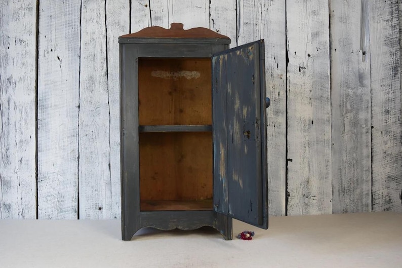 Antique Wooden Tabletop Cabinet / Small Kitchen Cabinet / Rustic ...