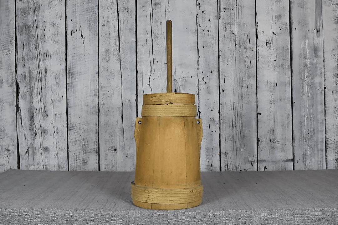 Antique Butter Churn / Vintage Butter Crock / Primitive Rustic Butter ...