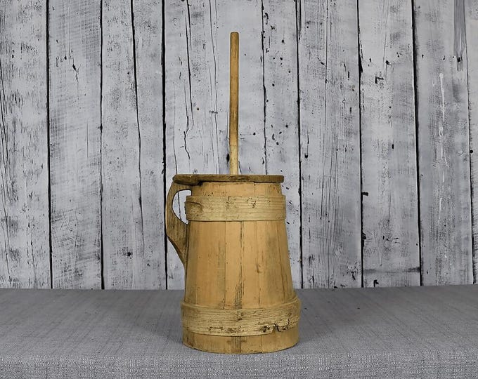Antique Wooden Butter Churn / Vintage Farmhouse Kitchen Decor / Rustic ...