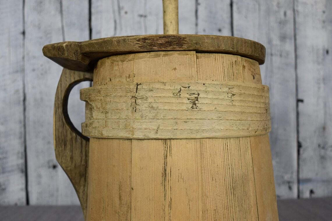 Antique Wooden Butter Churn / Vintage Farmhouse Kitchen Decor / Rustic ...