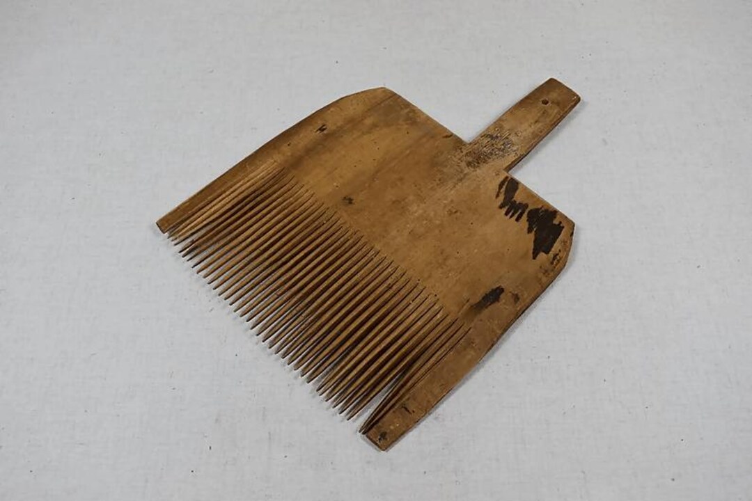 Antique Wool Comb / Carding Tool / Vintage Wooden Fiber Comb / Wool ...