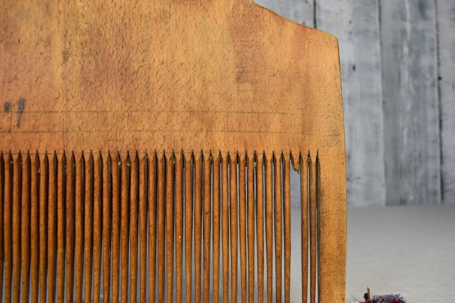 Antique Wooden Wool Comb / Rustic Hand Carder / Vintage Fiber ...