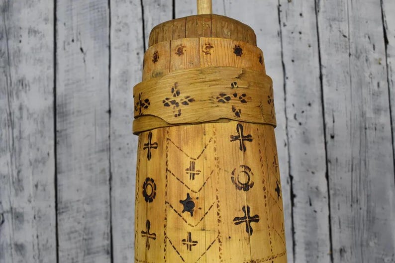 Antique Wooden Butter Churn / Vintage Farmhouse Kitchen Decor / Rustic ...