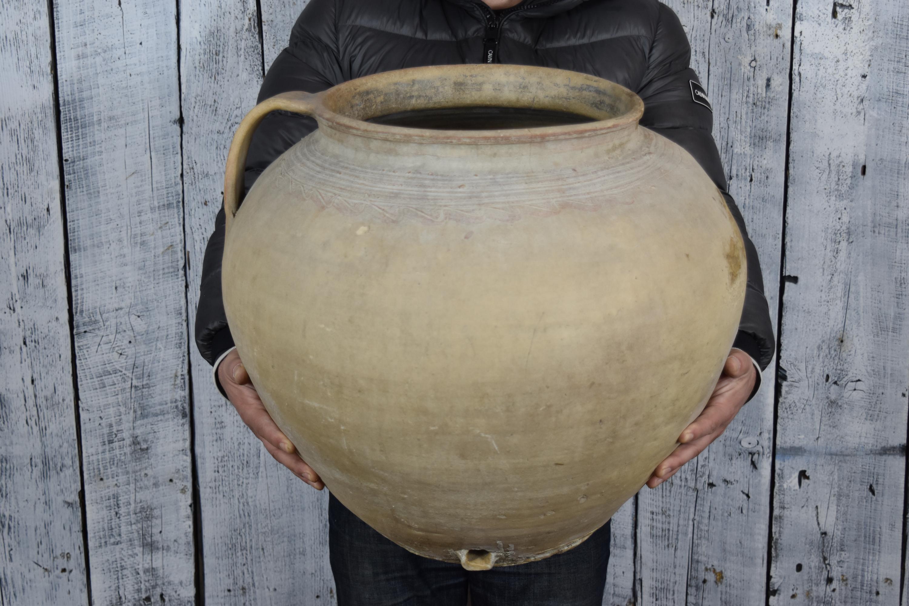 Vintage Handmade Clay Pot / Large Rustic Pottery Vase / Boho Home Decor ...