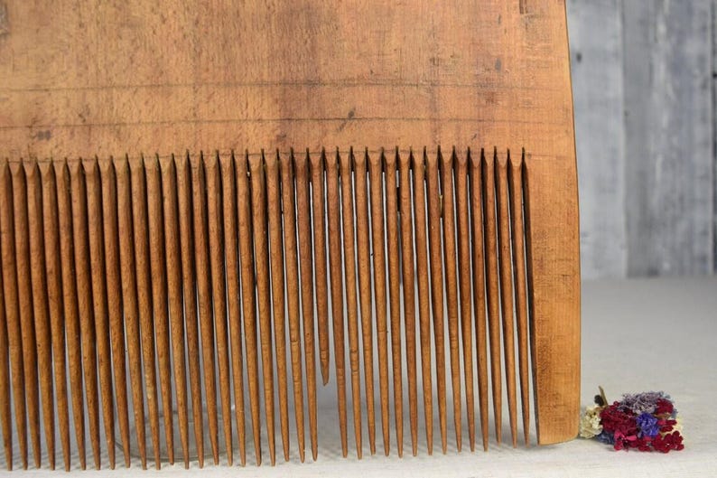 Antique Wooden Wool Comb / Rustic Hand Carder / Vintage Fiber ...