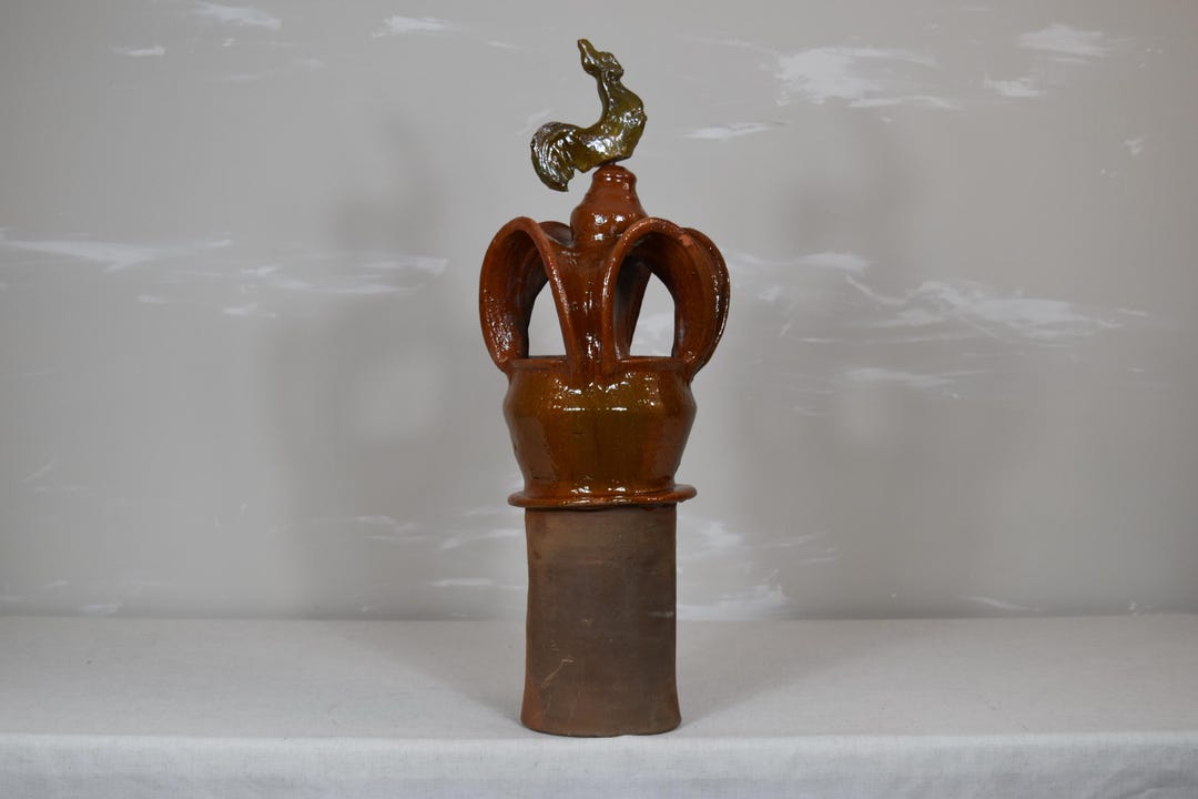 Vintage Clay Chimney / Clay Chimney Cap / Antique Weather Vane / Home ...