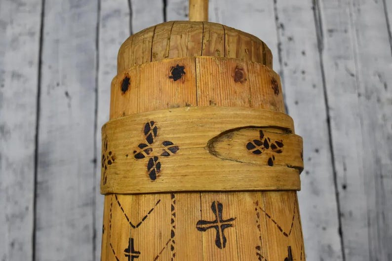 Antique Wooden Butter Churn / Vintage Farmhouse Kitchen Decor / Rustic ...
