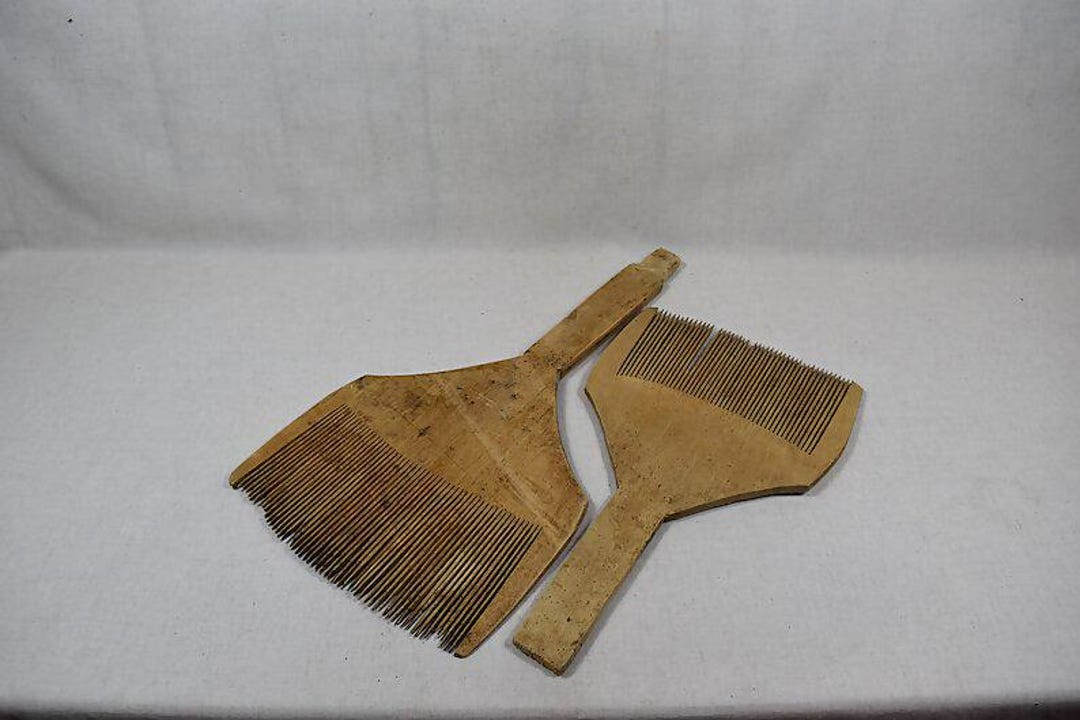 Antique Wool Comb Set / Hand Carders / Rustic Wool Combs / Vintage ...