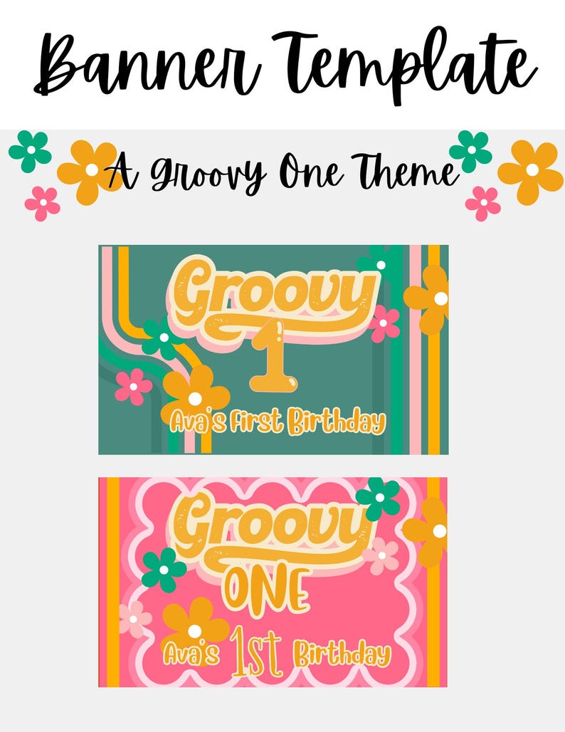 A Groovy One-birthday Banner - Etsy