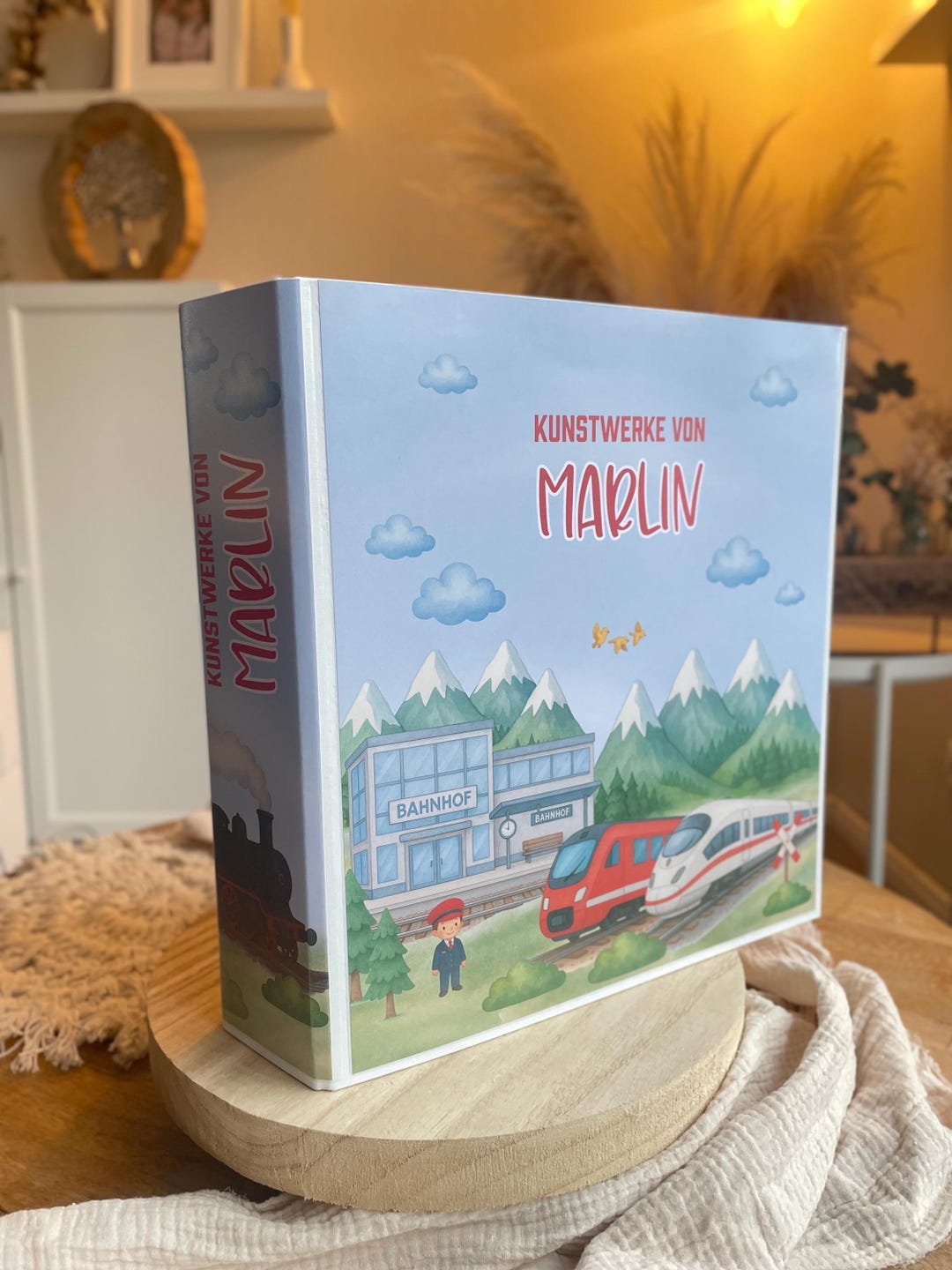 Personalized A4 Ring Binder for Children – Train Motif | 2-ring Binder ...