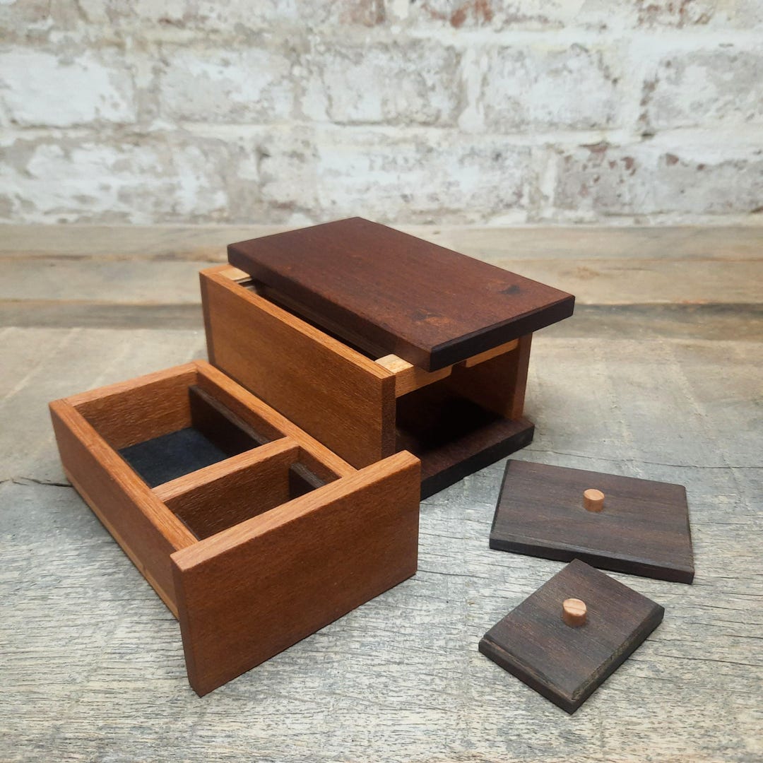 Handmade Puzzle Box - Wooden Puzzle - Secret Wooden Box - Etsy