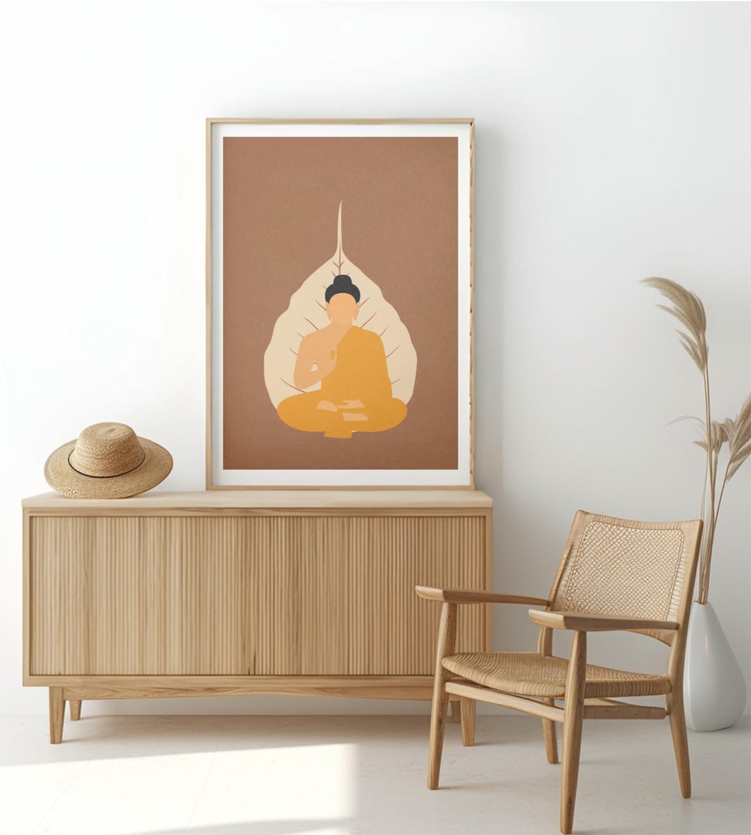 Buddha Wall Art Minimalist Faceless Prints Zen Art Print - Etsy