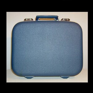 Powder Blue Vanity Suitcase Small Hardside Mid Century Weekender Case ...