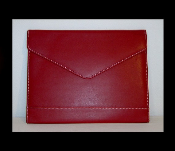 1970s portfolio - burgundy red envelope briefcase - L… - Gem