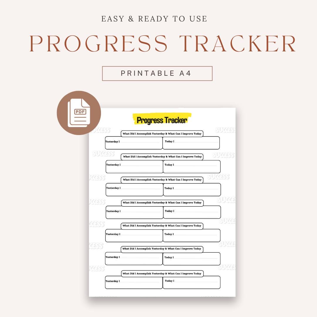Minimalist Progress Tracker, Life Progress Tracker,long-term Progress ...