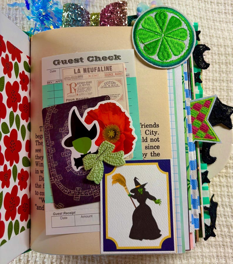 Handmade Wicked Themed Junk Journal Elphaba Little Golden Book Junk ...