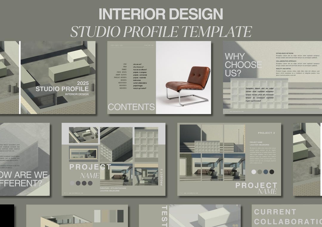 Interior Design Portfolio Template | Canva Template | Editable Template ...
