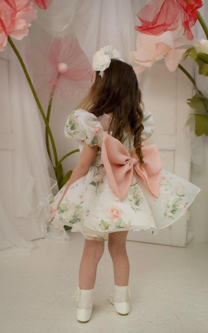 Pink Floral Princess Gown: Sweet Tulle Dress for Little Royalty - Etsy